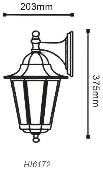 ACA Lighting Venkovní nástěnná lucerna HI6172B max. 60W/E27/IP45, černá