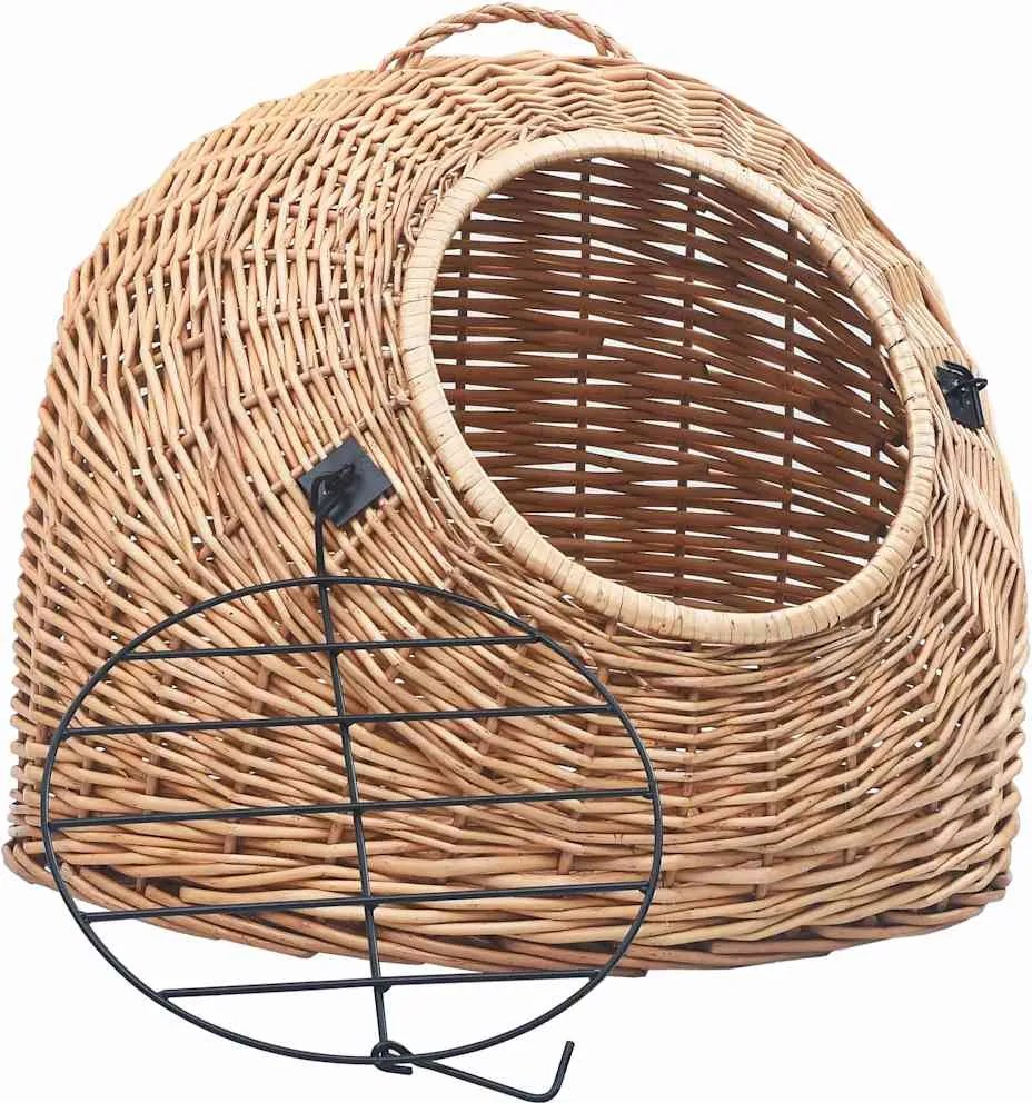 Přepravka pro kočku 60 x 45 x 45 cm přírodní vrba 170909
