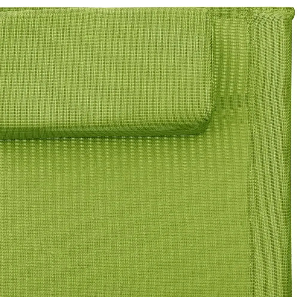 Zahradní lehátko textilen zeleno-šedé - Default Title