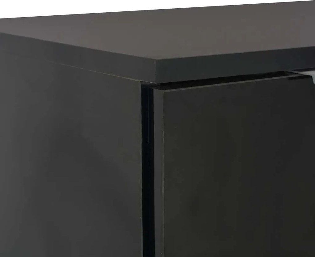 Příborník černý s vysokým leskem 71x35x80 cm kompozitní dřevo 283716