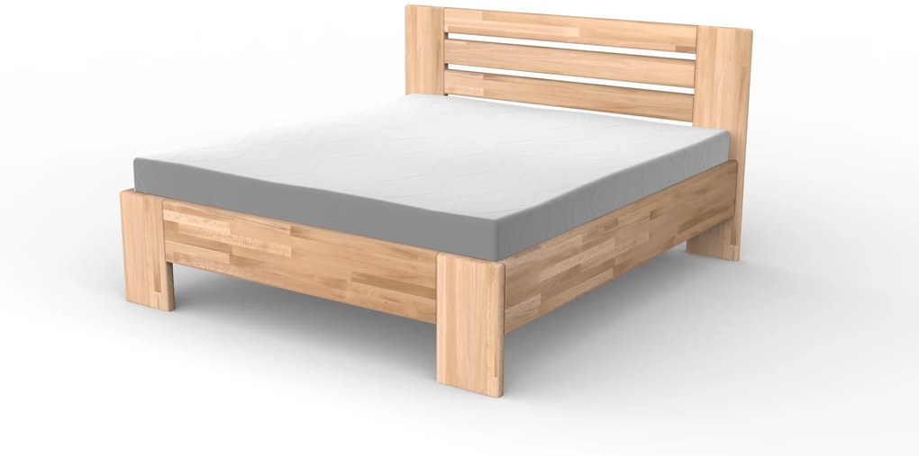 Masivní postel LONDON - Solwo Design Dřevo a odstín oleje: BUK Cink - Olej odstín BO106, Rozměr spací plochy: 220x200