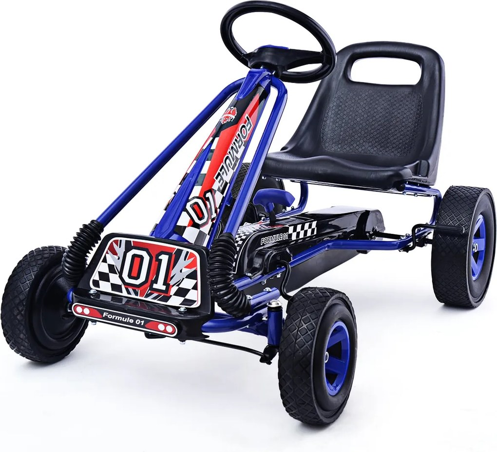 Costway Pedal Gokart Racing Dětské auto pedál vozidla Cart Seat Gocart