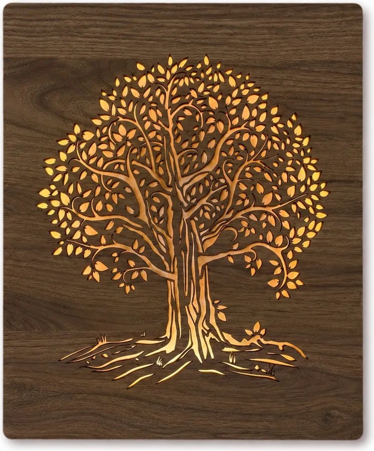 Li-Go "Lípa" světelný obraz 230V 90x110 cm provedení povrchu: ořech