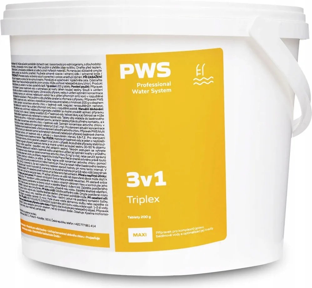 Pws Trio tablety do bazénu 3v1 200g 3kg bazénová chemie