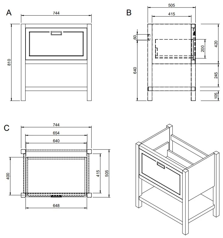 Koupelnová skříňka s umyvadlem Naturel Country 79,5x85x53 cm, palisandr, COUNTRY80ZPA