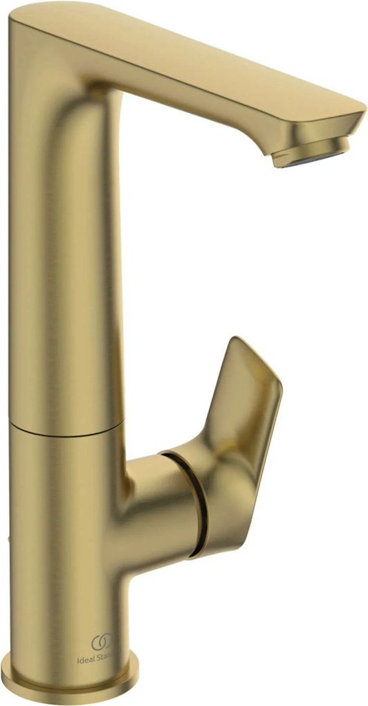 Ideal Standard Connect Air - Umyvadlová baterie Slim s otočným výtokem a výpustí, Brushed Gold A7020A2