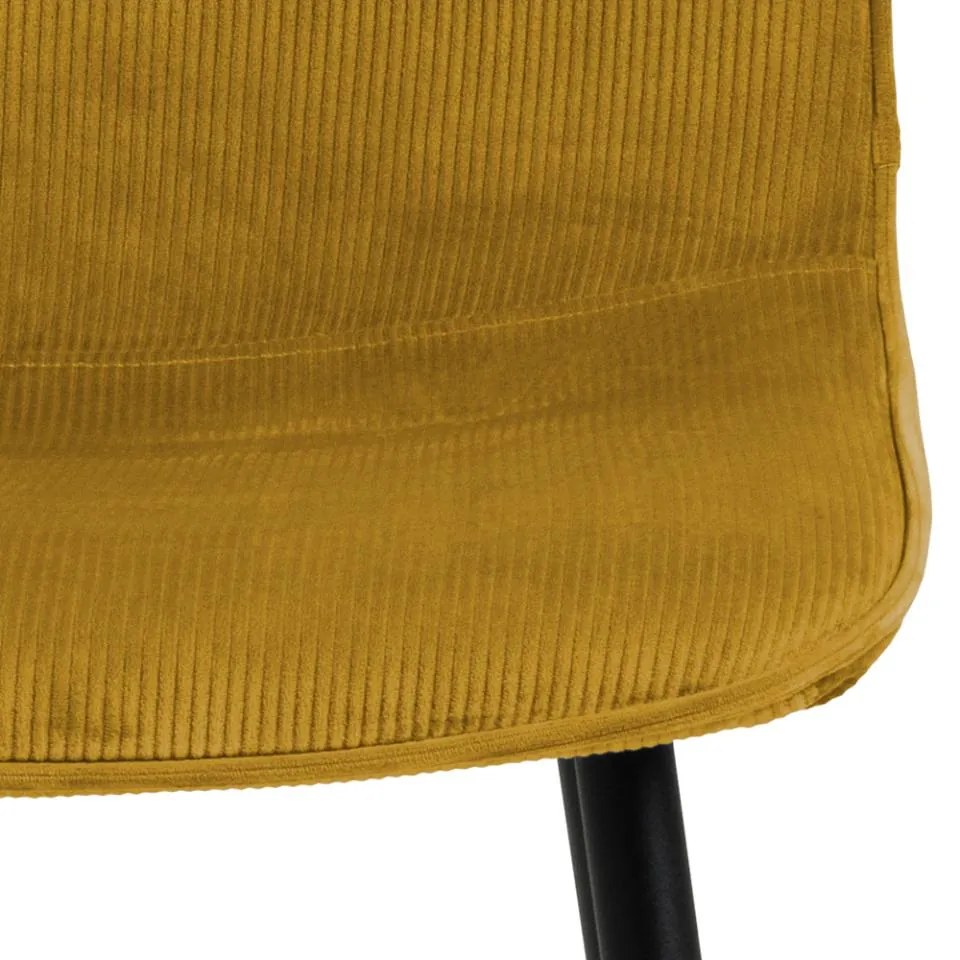 Actona Kari-černá manšestrová jídelní židle Daran, 46x56x86 cm