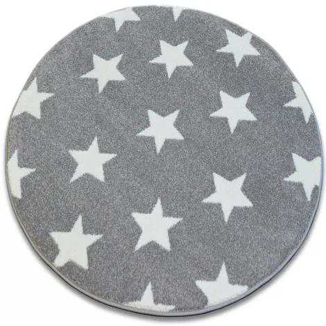 Balta  Kulatý koberec SKETCH - FA68 Hvězdy šedý bílý průměr 120cm