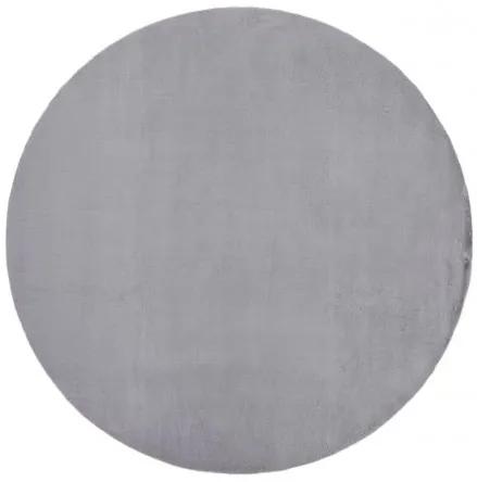 Kulatý koberec BUNNY stříbrný, imitace králíčí kožešiny velikost kruh 160 cm | krásné koberce cz
