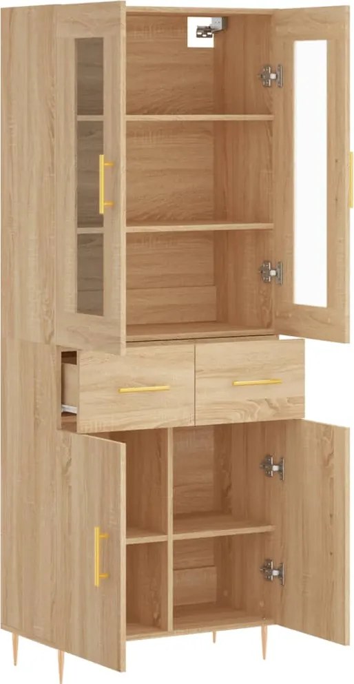 Skříň highboard dub sonoma 69,5 x 34 x 180 cm kompozitní dřevo 3198524