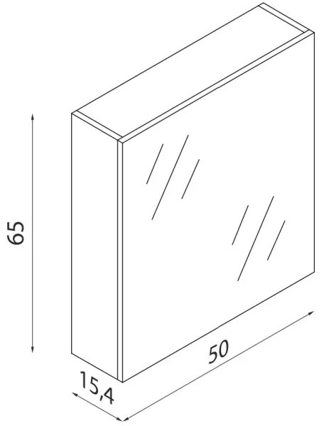 Zrcadlová koupelnová skříňka KENWOOD 65x50 cm černá