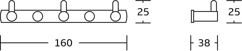 Mexen příslušenství, držák na ručník, 3-háček, chromová, 709163-00