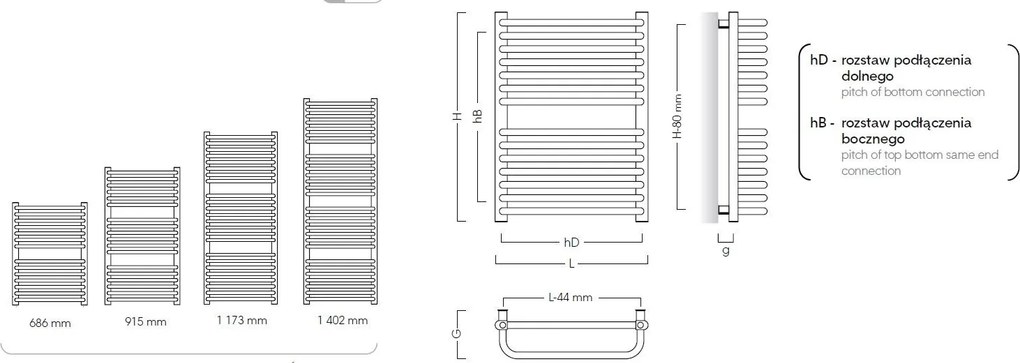 Hopa STANDARD 3D koupelnový radiátor 300 x 686 mm bílý RADSTA3307035