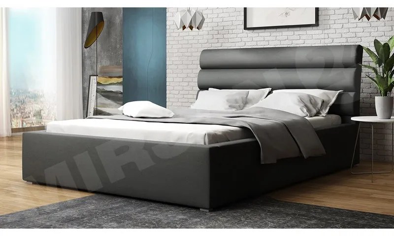 Čalouněná postel s úložným prostorem a roštem Exorim, Rozměr postele: 140x200, Potah: Victoria 14 865