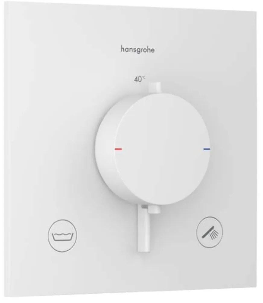 Hansgrohe Ecostat Comfort E - Termostatická baterie pod omítku, pro 2 spotřebiče, matná bílá 33716700