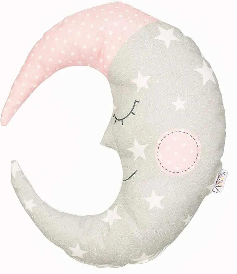 Béžovorůžový dětský polštářek s příměsí bavlny Mike & Co. NEW YORK Pillow Toy Moon, 30 x 33 cm