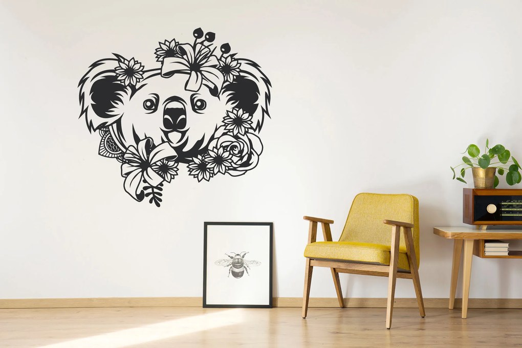 Lepy.cz Samolepka na zeď Koala Velikost (šířka x výška): 95x87cm, Barevná varianta: Karafiátová růžová