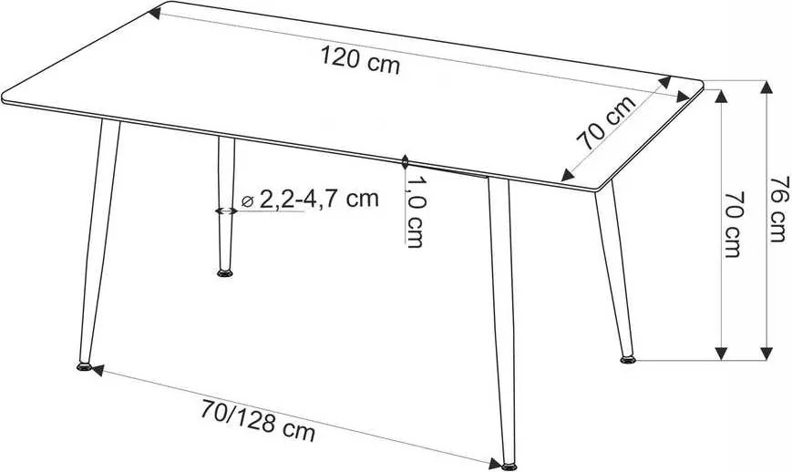 Jídelní stůl Webster 120 cm, mramor / černá