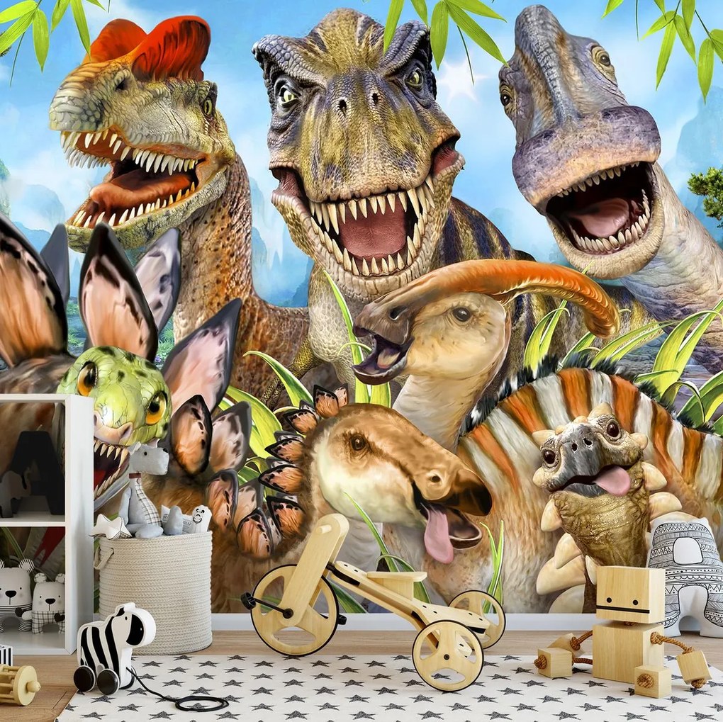 Fototapeta - Dinosauři - Selfie (152,5x104 cm)