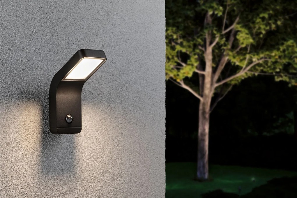 P 94745 LED venkovní nástěnné svítidlo Kulma pohybové čidlo IP44 90x174mm 3000K 7,5W 230V antracit hliník - PAULMANN