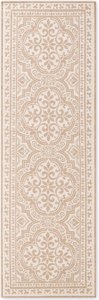 NORTHRUGS, Běhoun Duet Rosel 106252 Beige/White - na ven i na doma, 80x250, béžová, chodba / předsíň