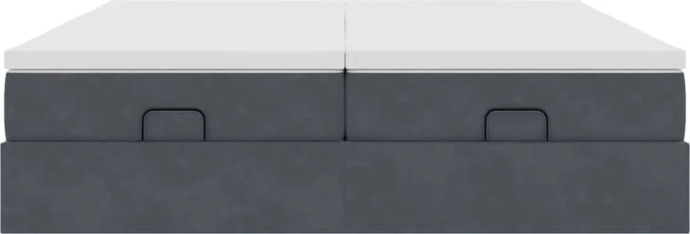 Osmanský rám postele s matrací tmavě šedý 200x200cm samet 3311268