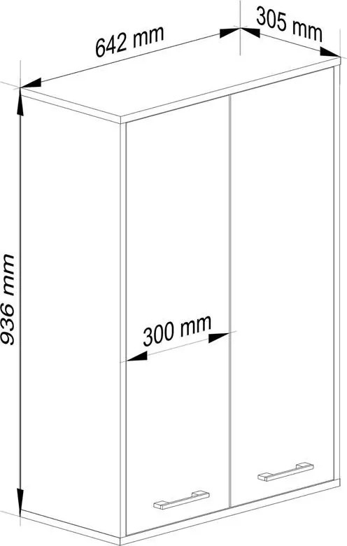 Závěsná koupelnová skříňka Fin W64 64 cm - výběr z 8 provedení