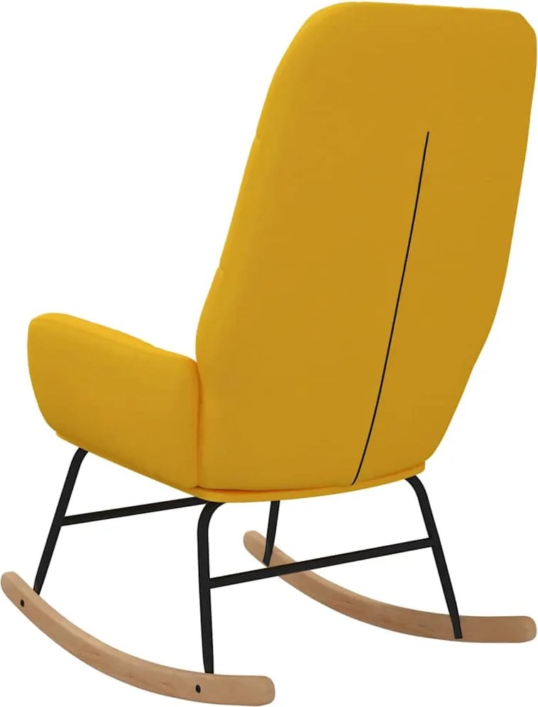 Houpací křeslo hořčicově žluté textil 341260