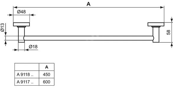 Ideal Standard IOM Držák na ručník 60 cm A9118AA