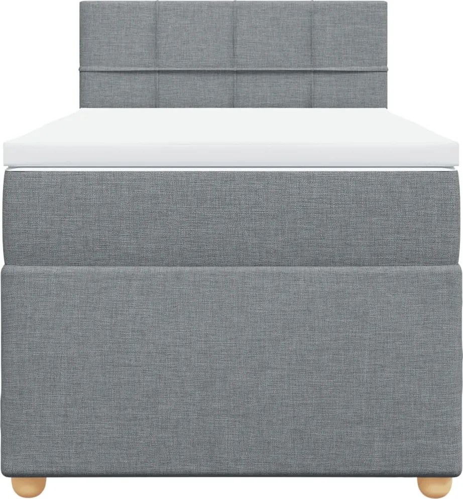 Box spring postel s matrací světle šedá 90x190 cm textil 3288835