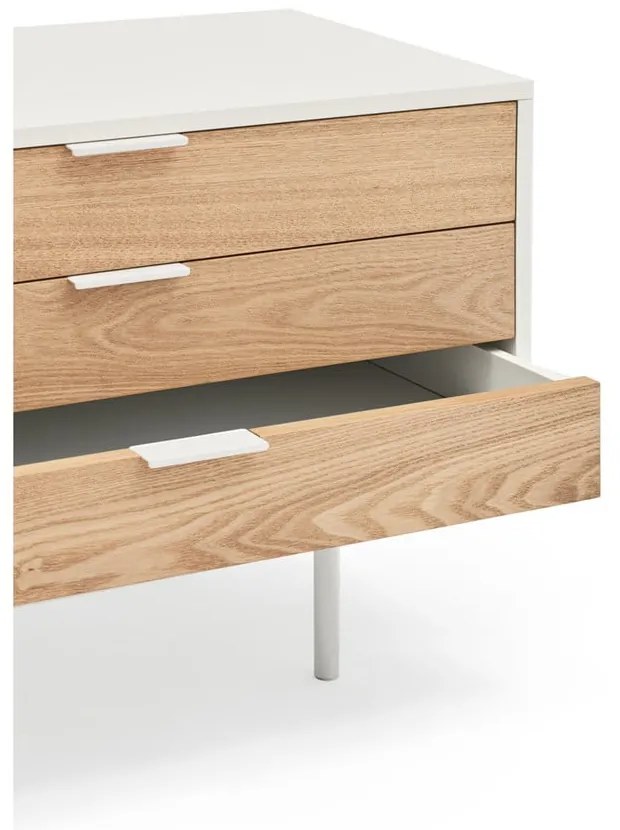 TV stolek v dekoru dubu v bílo-přírodní barvě 180x52 cm Sierra – Teulat