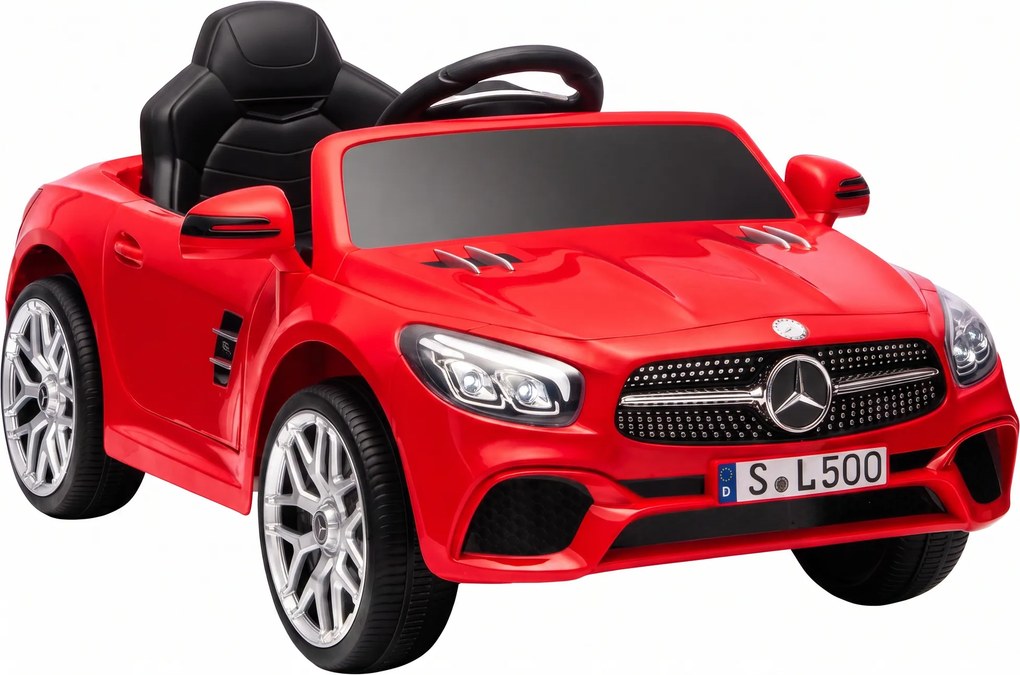 AIYAPLAY elektrické dětské auto Mercedes-Benz SL500 12V s dálkovým ovládáním 2,4G, 2 motory, odpružení, jemný start, červené