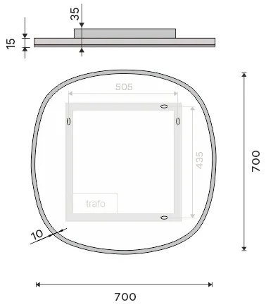 Nimco Oválné LED zrcadlo pr. 700 - ZP 27001R