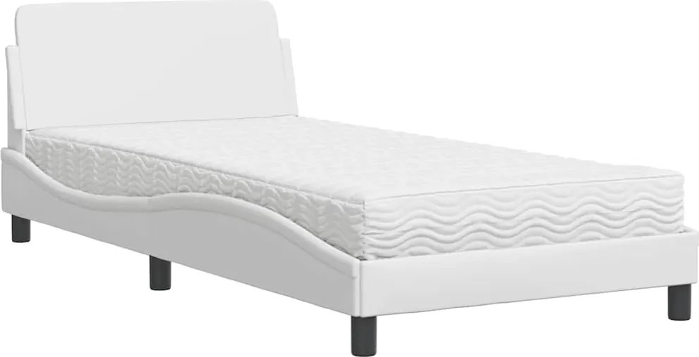 Postel s matrací Dover bílá 100 x 200 cm umělá kůže 3208358