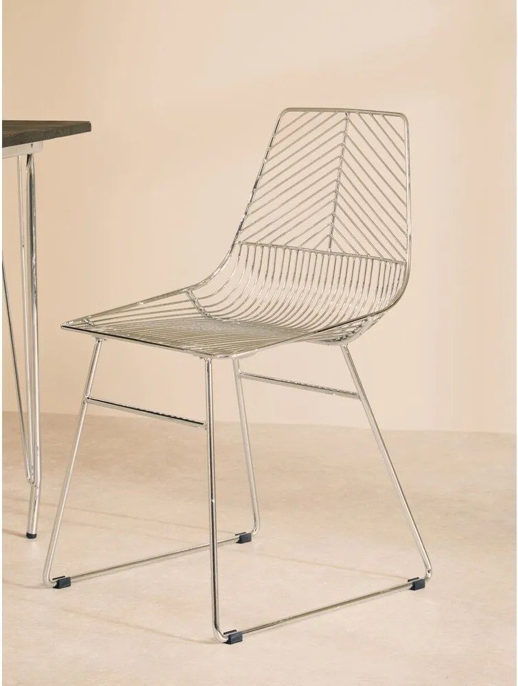 Kovová jídelní židle ve stříbrné barvě District – Premier Housewares