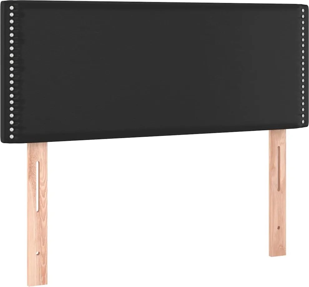 Box spring postel s matrací a LED černá 100x200 cm umělá kůže 3134147
