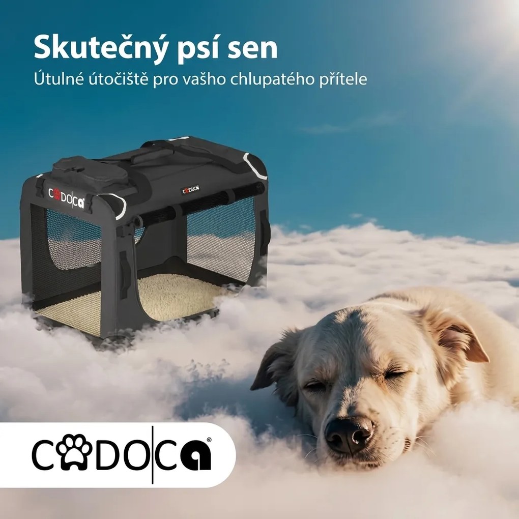 Skládací cestovní box pro psy XXXL, antracitový 109447