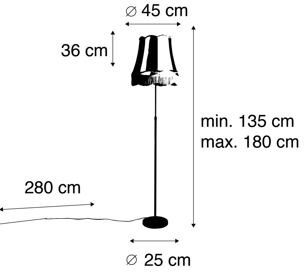 Stojací lampa bronzová s abajurem Granny krémová 45 cm nastavitelná - Parte
