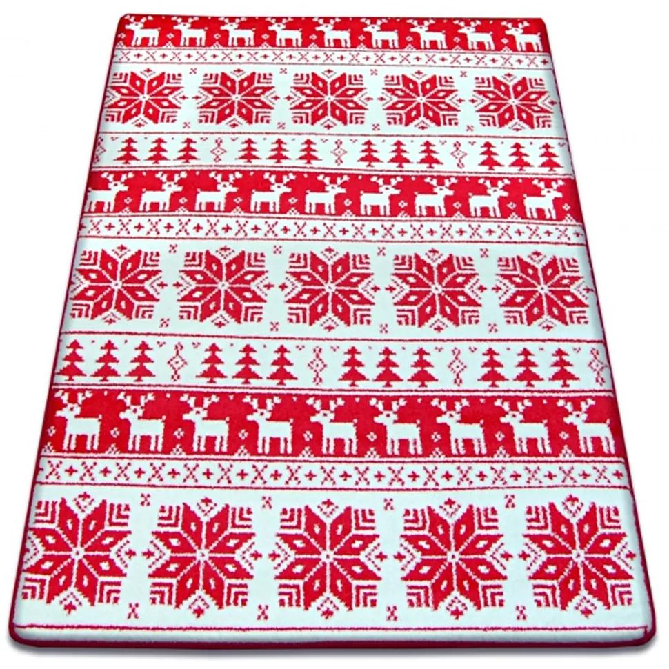 Kusový koberec Vánoční motivy červený, Velikosti 100x170cm