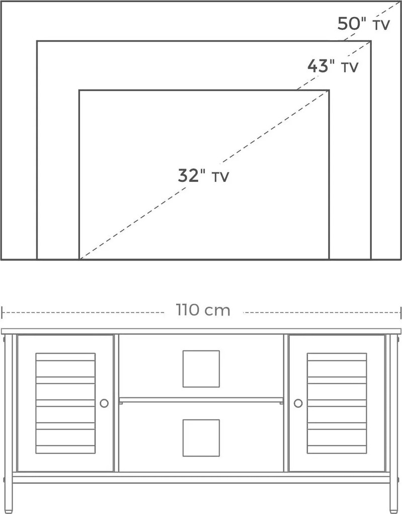 TV skříň, TV stojan s úložným prostorem 110 x 40 x 50 cm