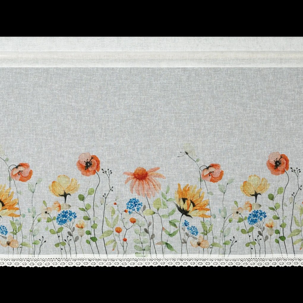 KRÁTKÁ ZÁCLONA NA PÁSCE NATI 150X60 CM KVĚTY