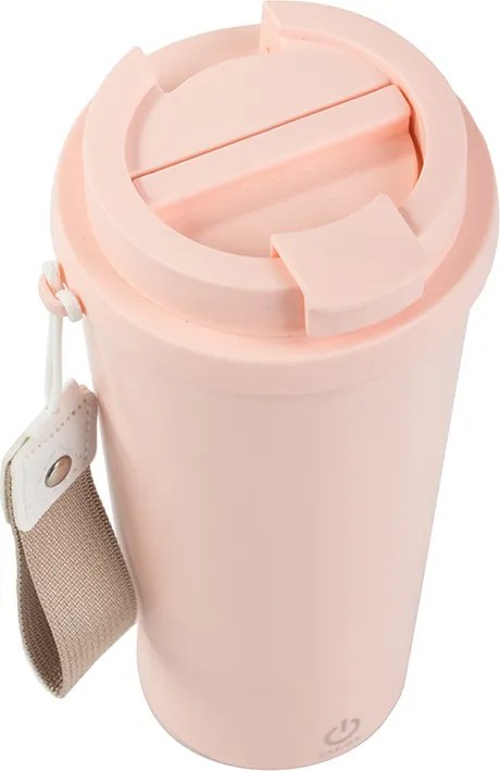 Verk Group Samomíchací hrnek 350 ml, ocelová termoska na studené i horké nápoje, s usb kabelem