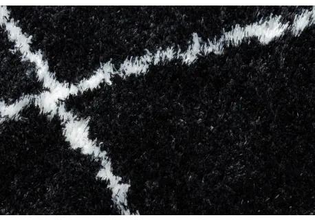koberec FLUFFY 2373 shaggy laťková mříž antracit / bílá velikost 180x270 cm | krásné koberce cz