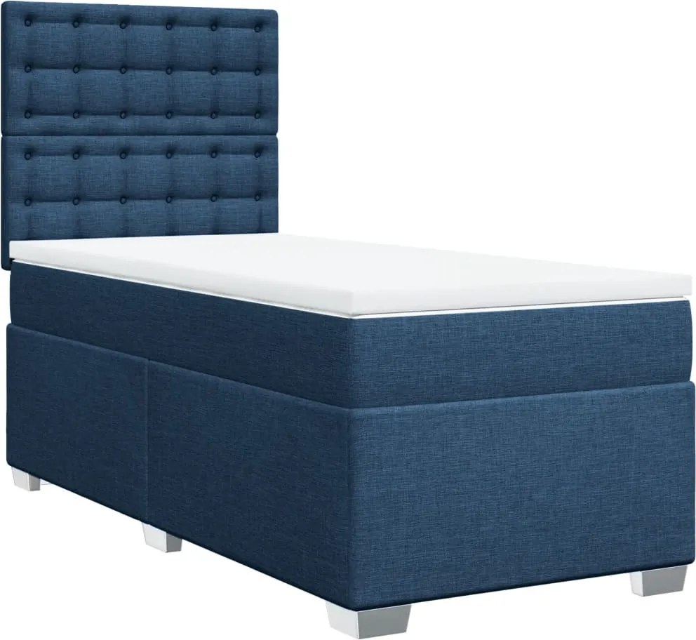 Box spring postel s matrací modrá 80x200 cm textil 3290335