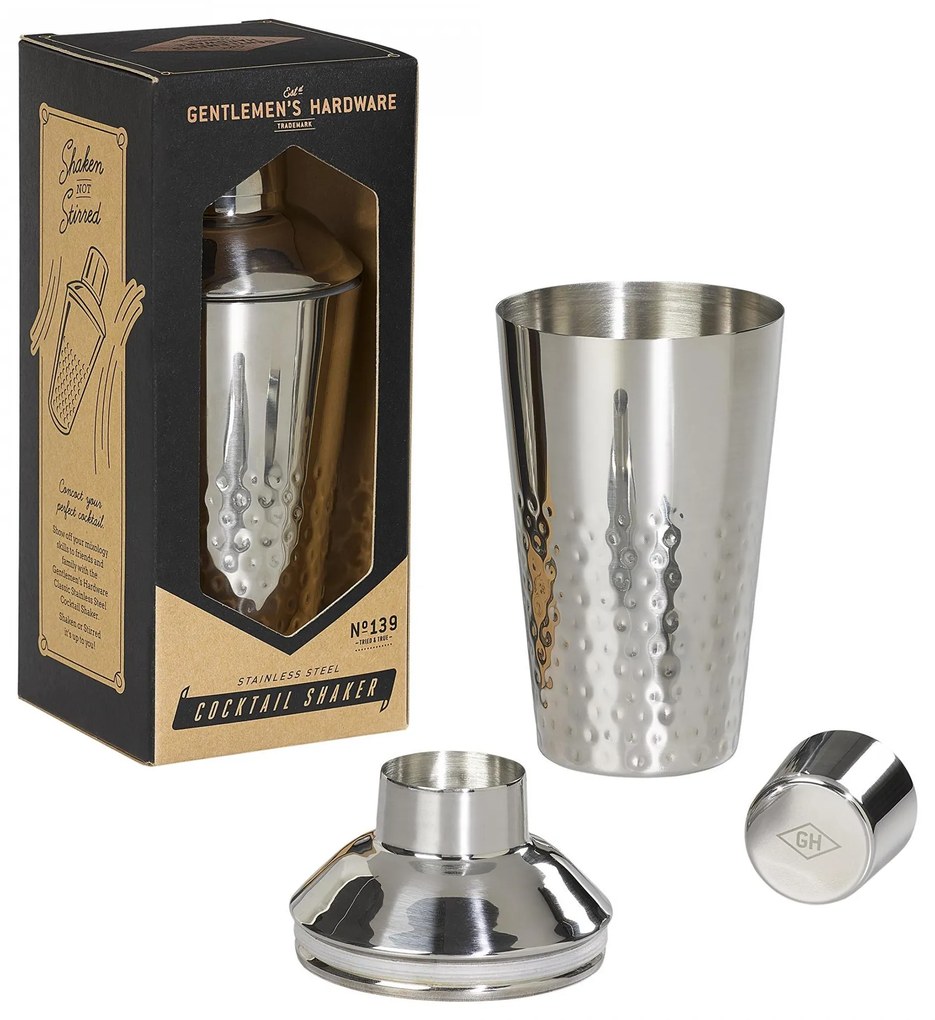GENTLEMEN'S HARDWARE Shaker z nerez oceli, stříbrná barva, kov