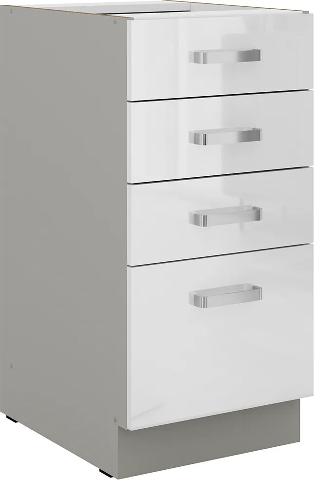 Kuchyňská linka BIANCA sb | 260x270 cm | UNI dvířka | světle šedá/bílá lesk