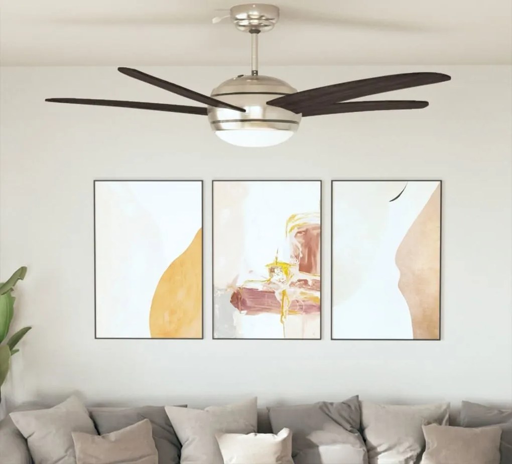 vidaXL Ozdobný stropní ventilátor se světlem 128 cm [50538] Barva: Hnědá
