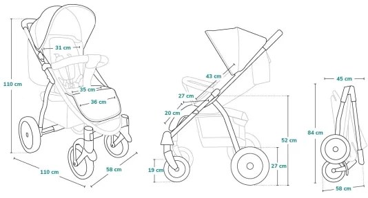 Lionelo - Sportovní kočárek ANNET PLUS černá