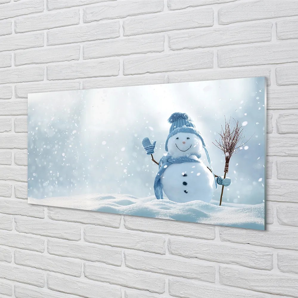 akrylový obraz sněhulák sníh 140x70 cm