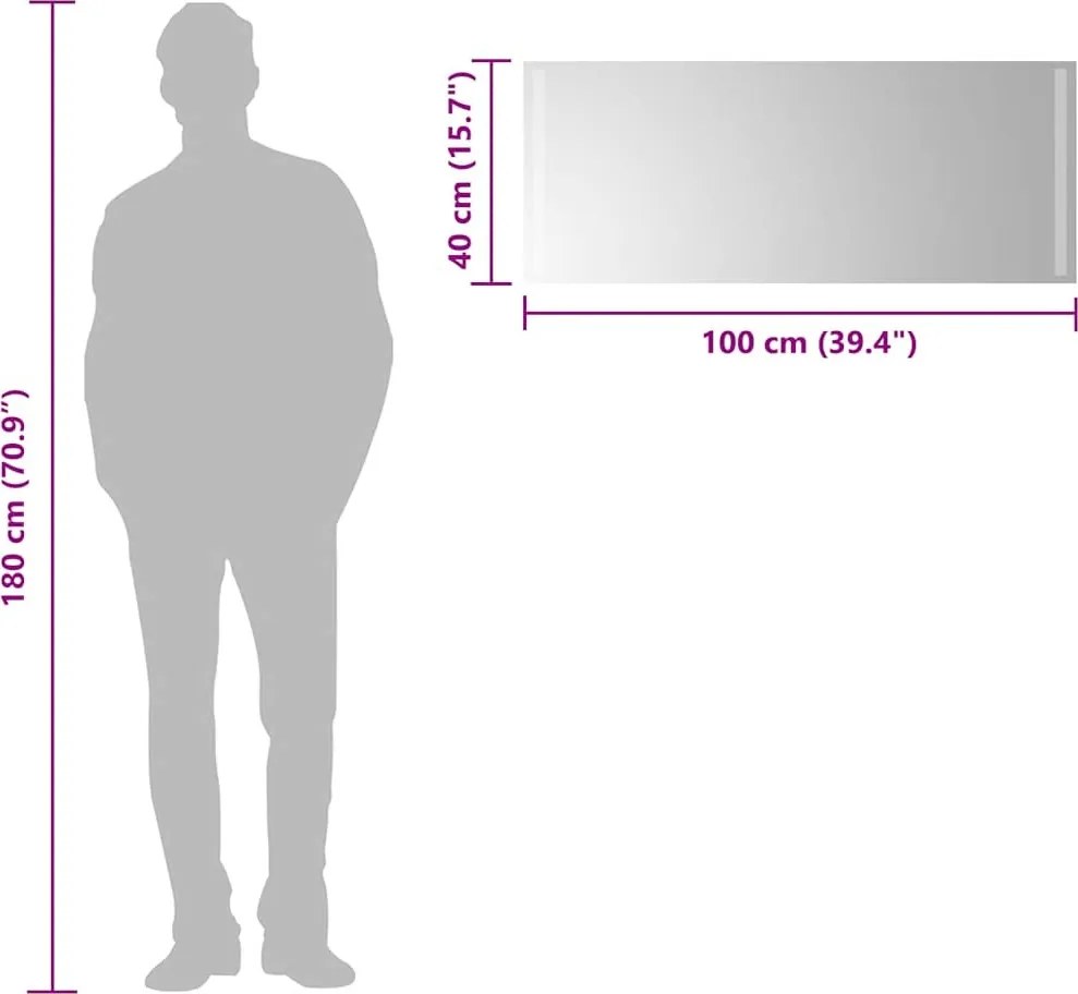 vidaXL Koupelnové zrcadlo s LED osvětlením 100x40 cm [151753]